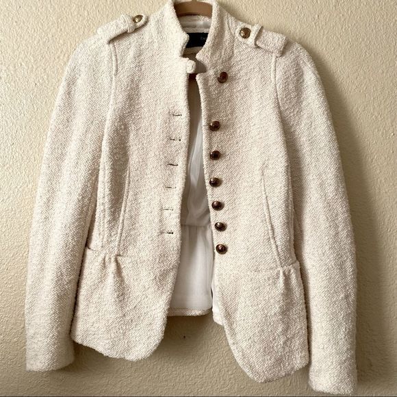 Zara | Jackets & Coats | Zara Basic Textured Cream Blazer | Poshmark